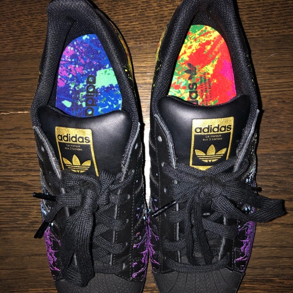 adidas | Shoes | Adidas Black Splatter Paint Allstars | Poshmark